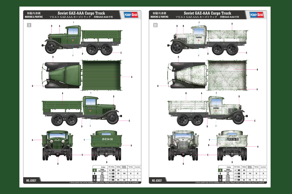 Soviet GAZ-AAA Cargo Truck 83837-1:35-HobbyBoss